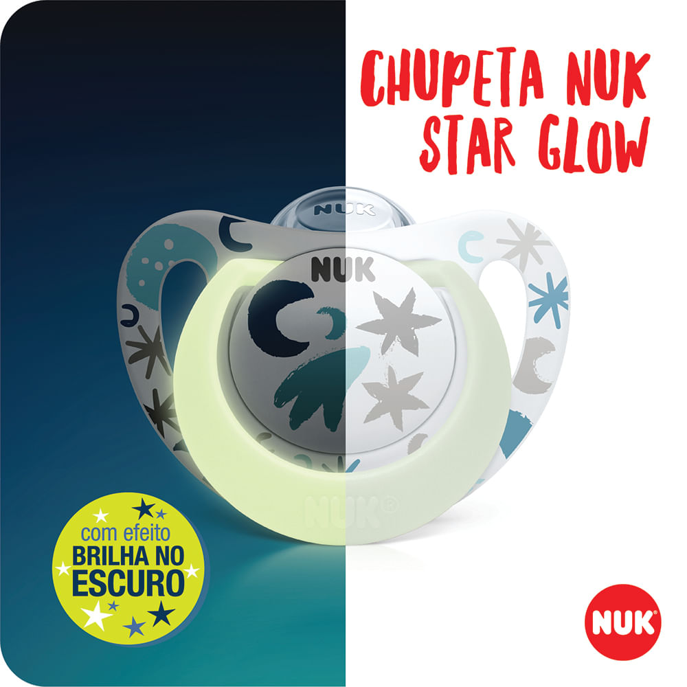 Chupeta Brilha no Escuro Signature 0 à 6 Meses Neutra - NUK