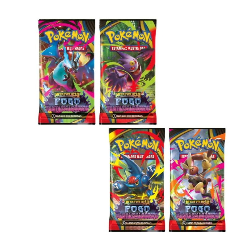 Cartas Pokémon Box Megaevolução Fogo Fantasmagórico 216 Cards - Copag
